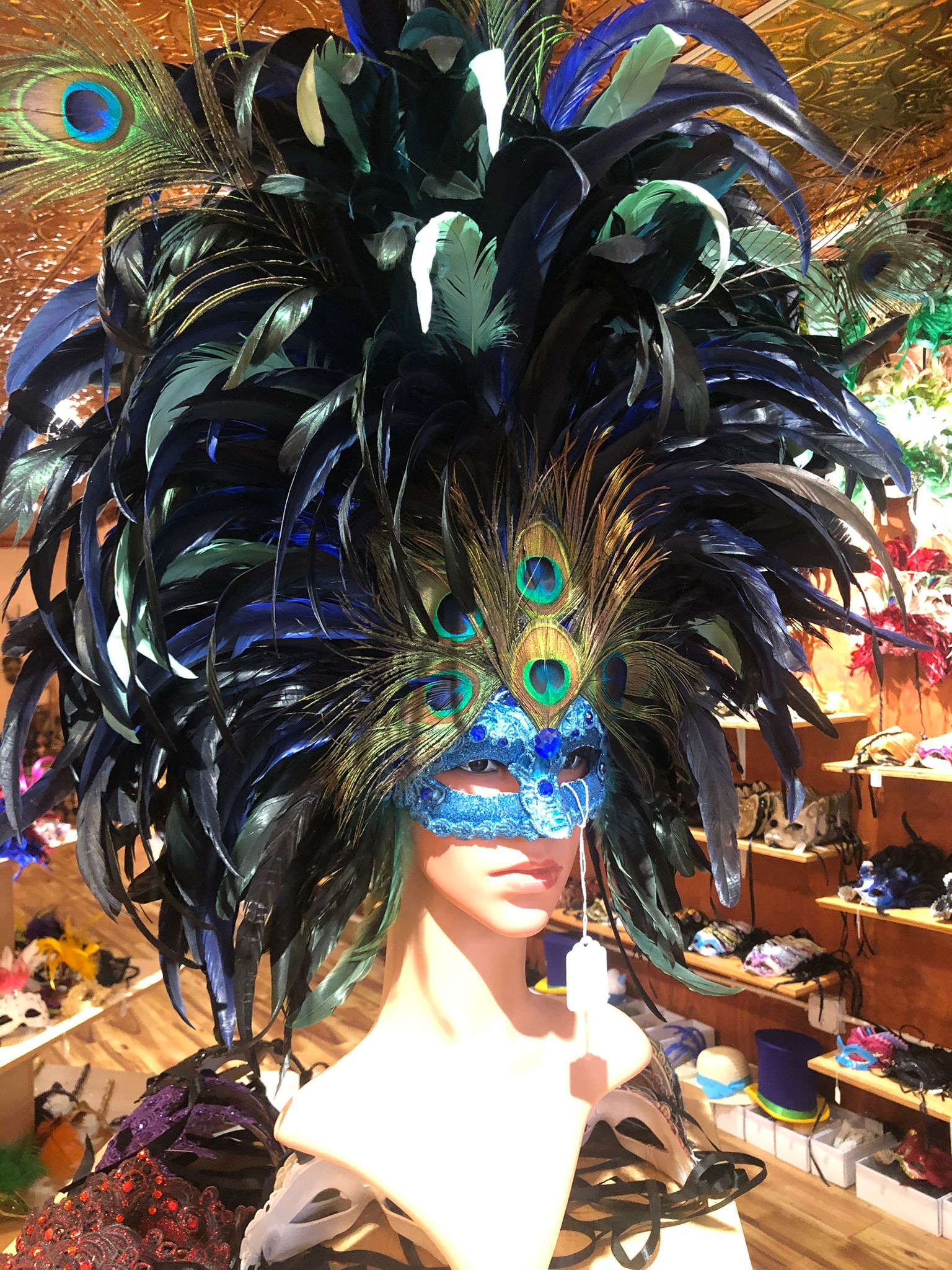 Blue Handmade Feather mask – Nola Art & Craft (Hafi Gallery)